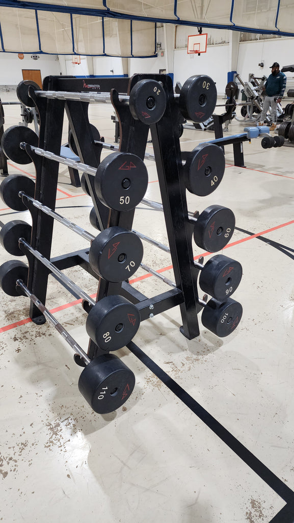 GP Fixed Barbells - Urethane Coated Straight Bars 20 - 110 lb. with Ra ...