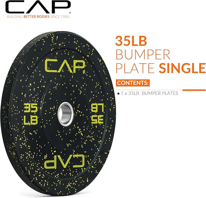 CAP Barbell 35 lb. Rubber Olympic Bumper Plate | Multiple Options/Colo ...