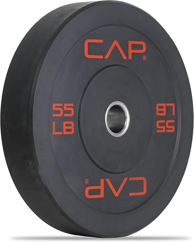 55 lb. CAP Barbell Rubber Olympic Bumper Plate | Multiple Options/Colo ...