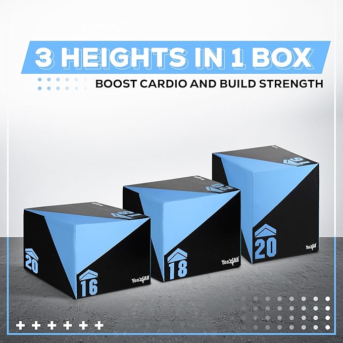 Yes4All 3 in 1 Foam Plyometric Jump Box for Training & Conditioning ...